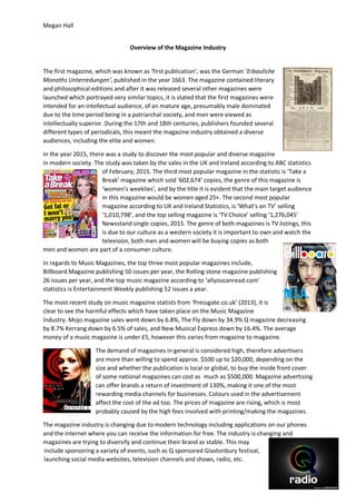 Overview of the magazine industry | PDF