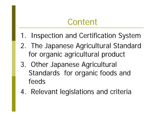 Overview of the Organic JAS System | PDF