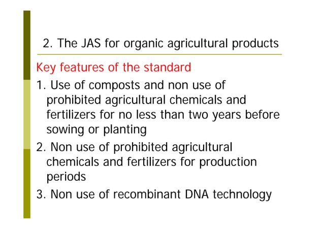 Overview of the Organic JAS System | PDF