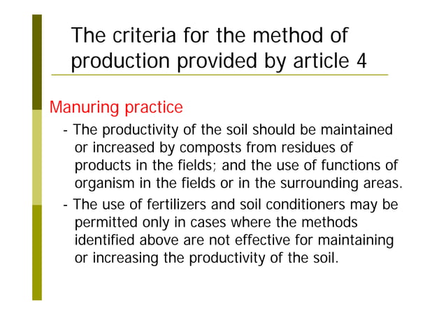 Overview of the Organic JAS System | PDF