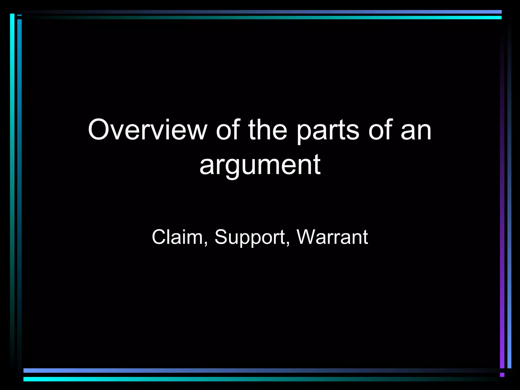 Overview of the parts of an argument | PPT