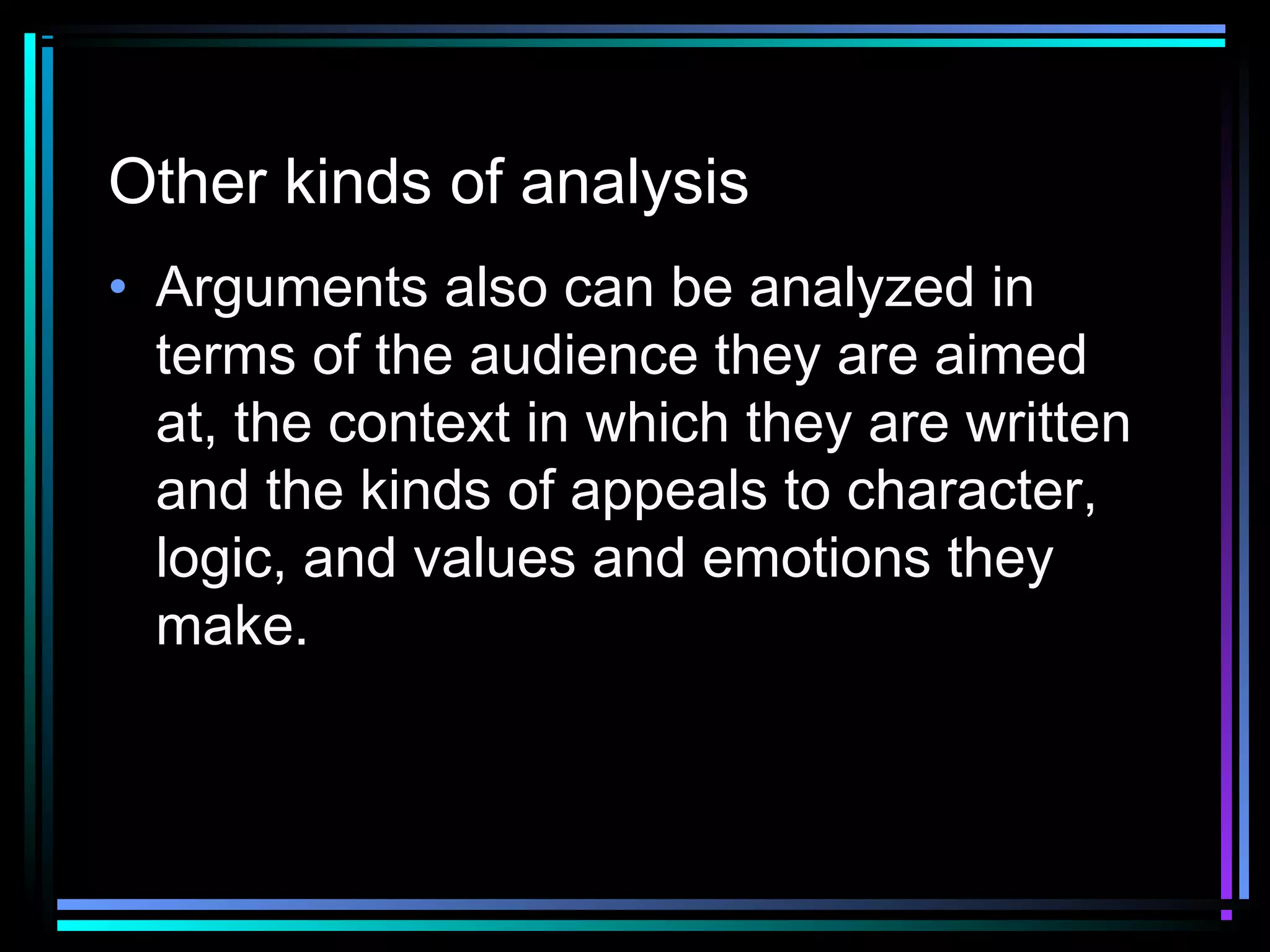 Overview of the parts of an argument | PPT