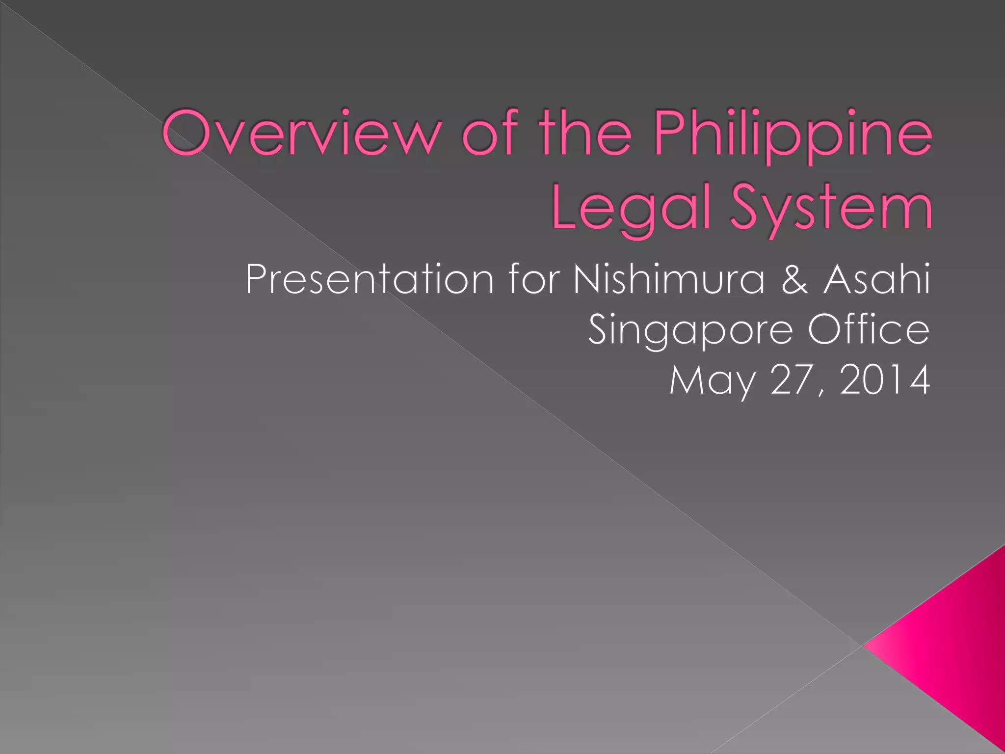 Overview of the Philippine Legal System | PPTX
