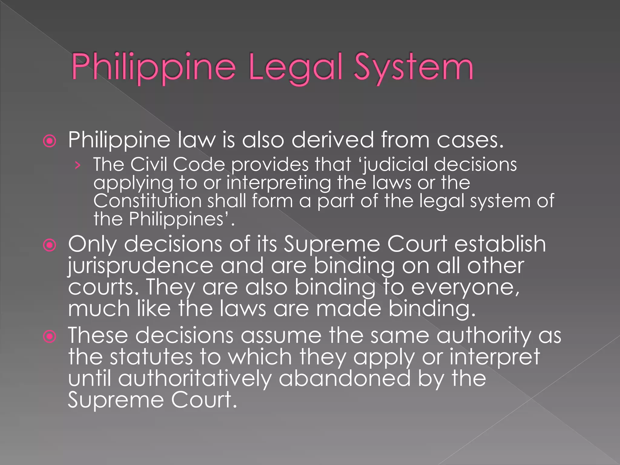 Overview of the Philippine Legal System | PPTX