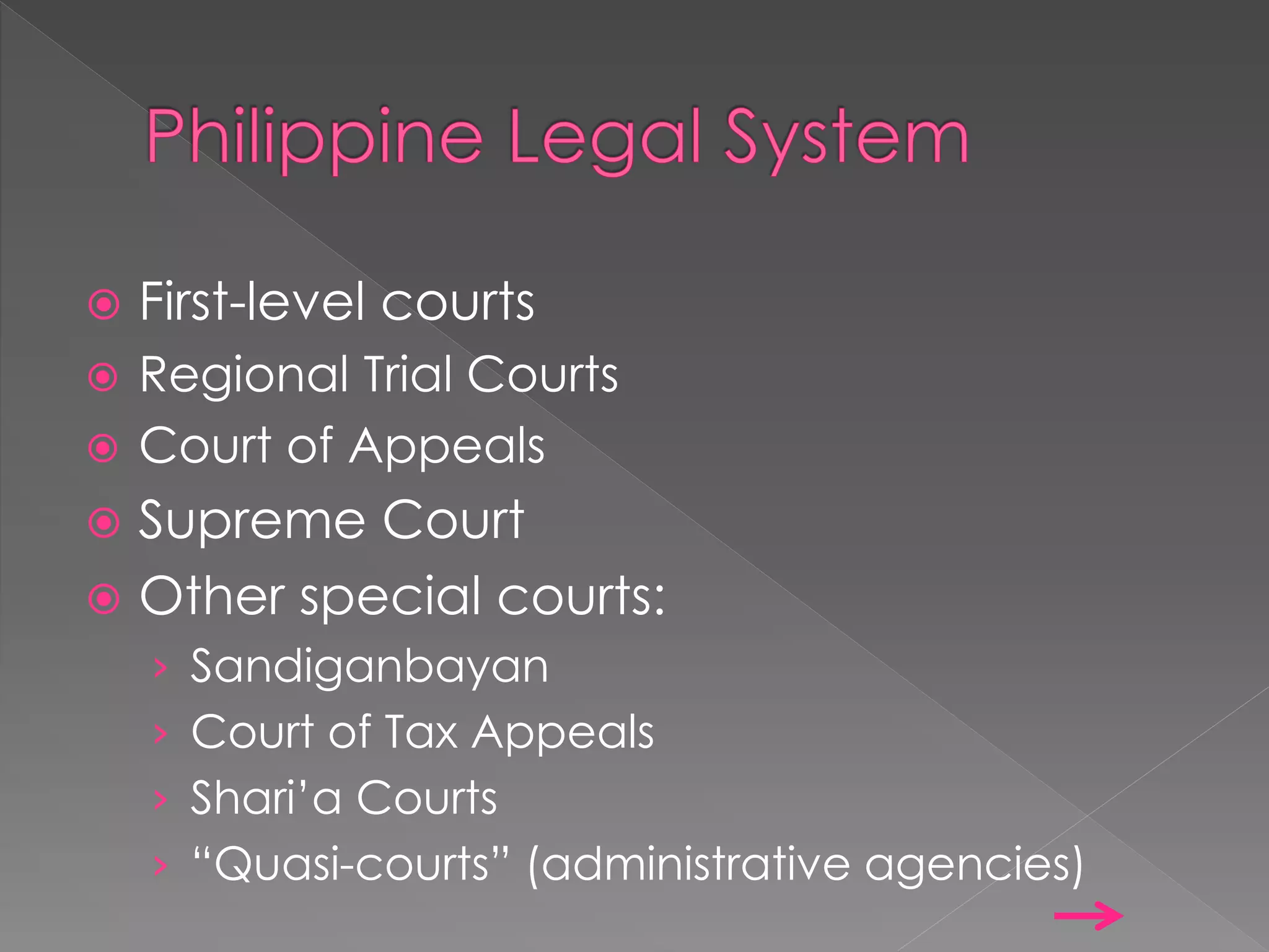Overview of the Philippine Legal System | PPTX