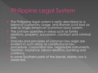 Overview of the Philippine Legal System | PPTX