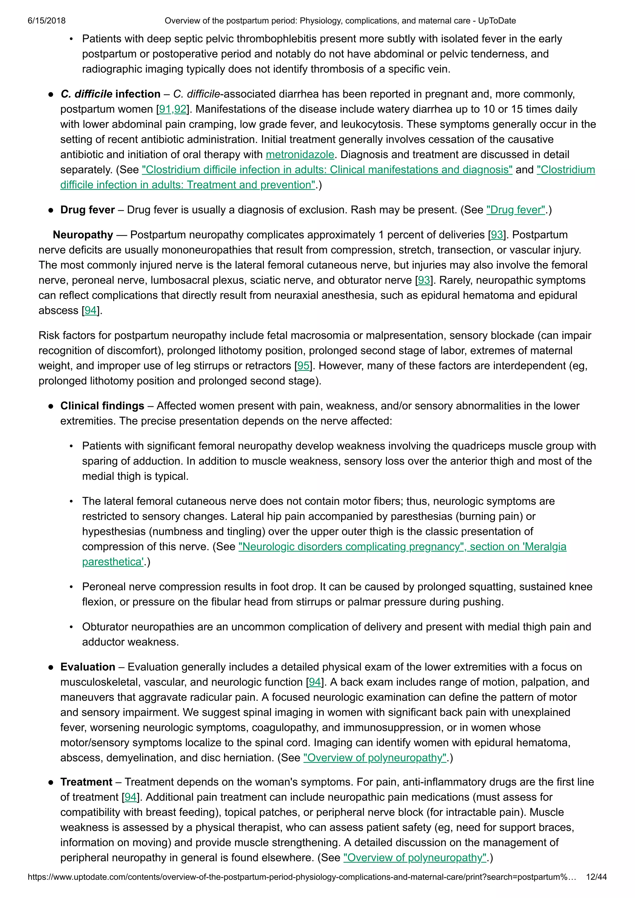 Overview of the postpartum period phys...ications, and maternal care up ...
