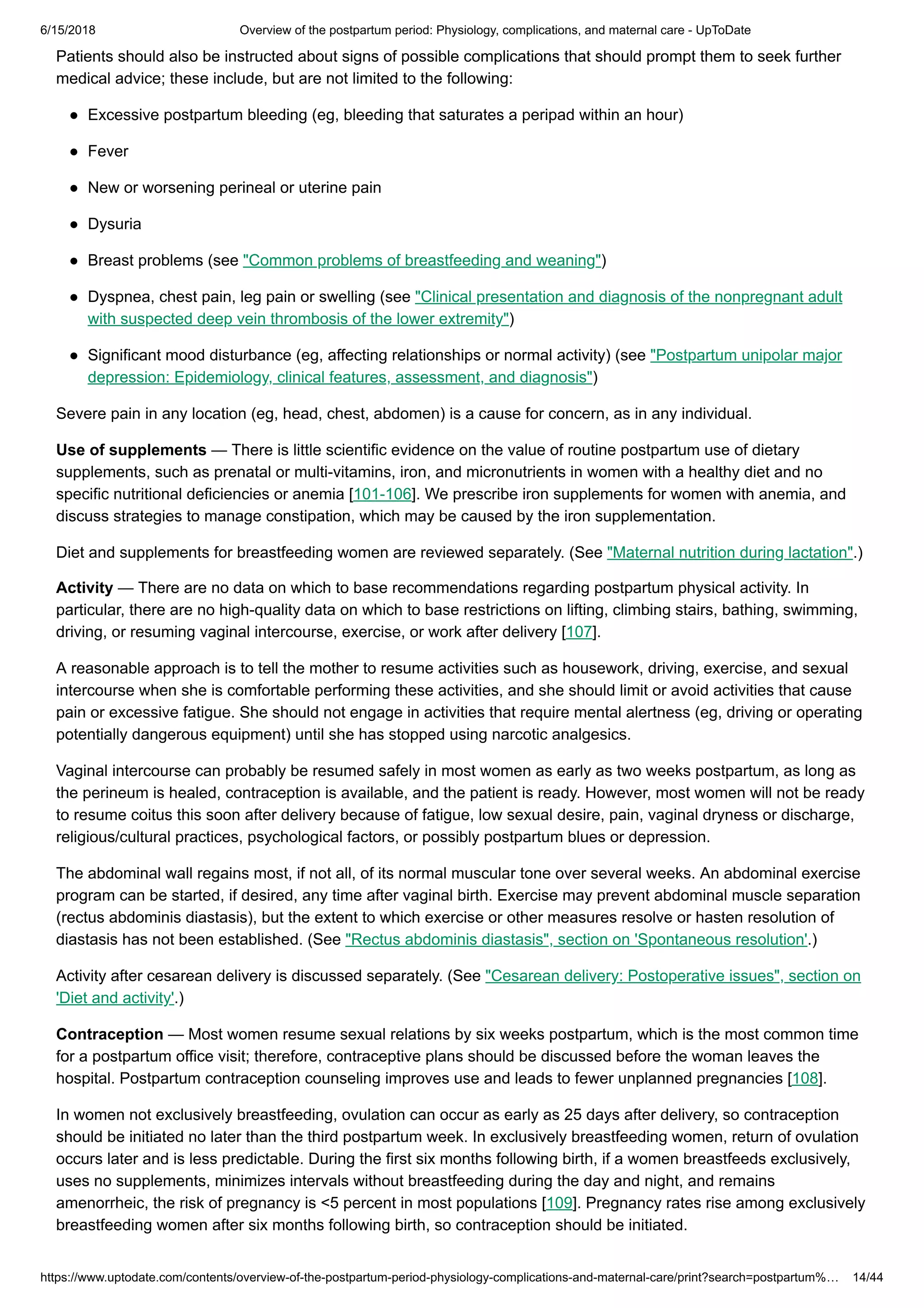 Overview of the postpartum period phys...ications, and maternal care up ...