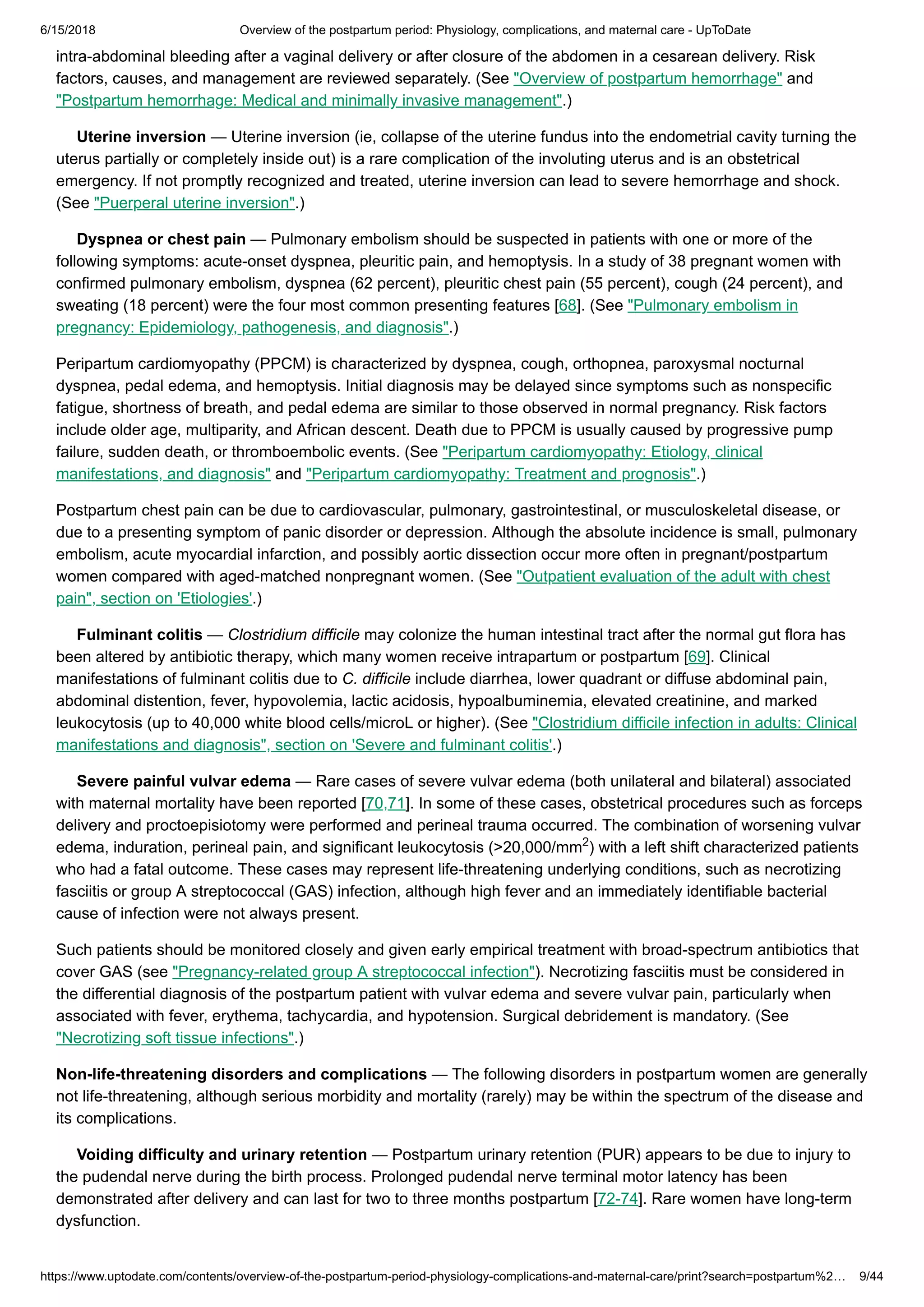 Overview of the postpartum period phys...ications, and maternal care up ...