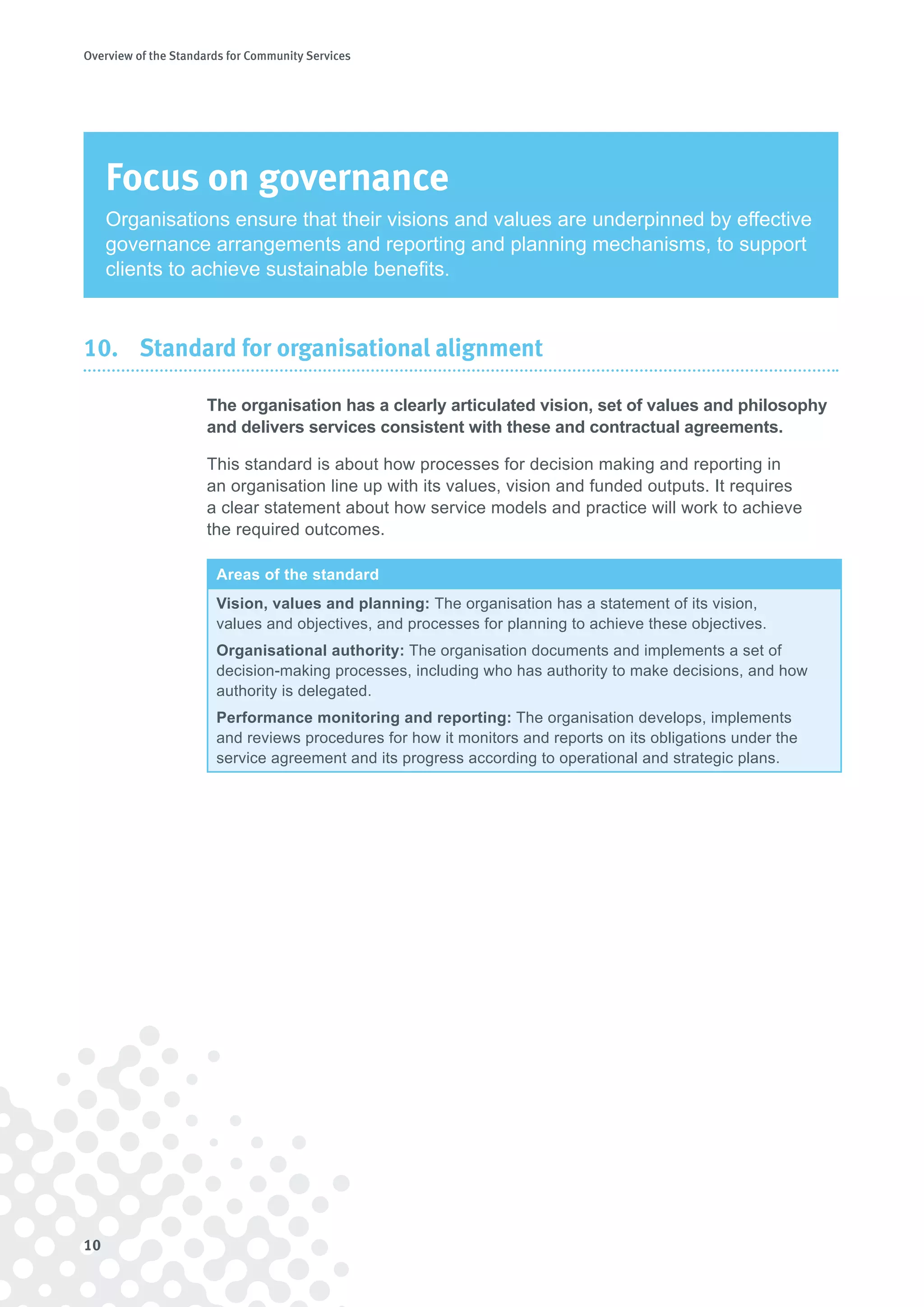 Overview of the standards for community services | PDF