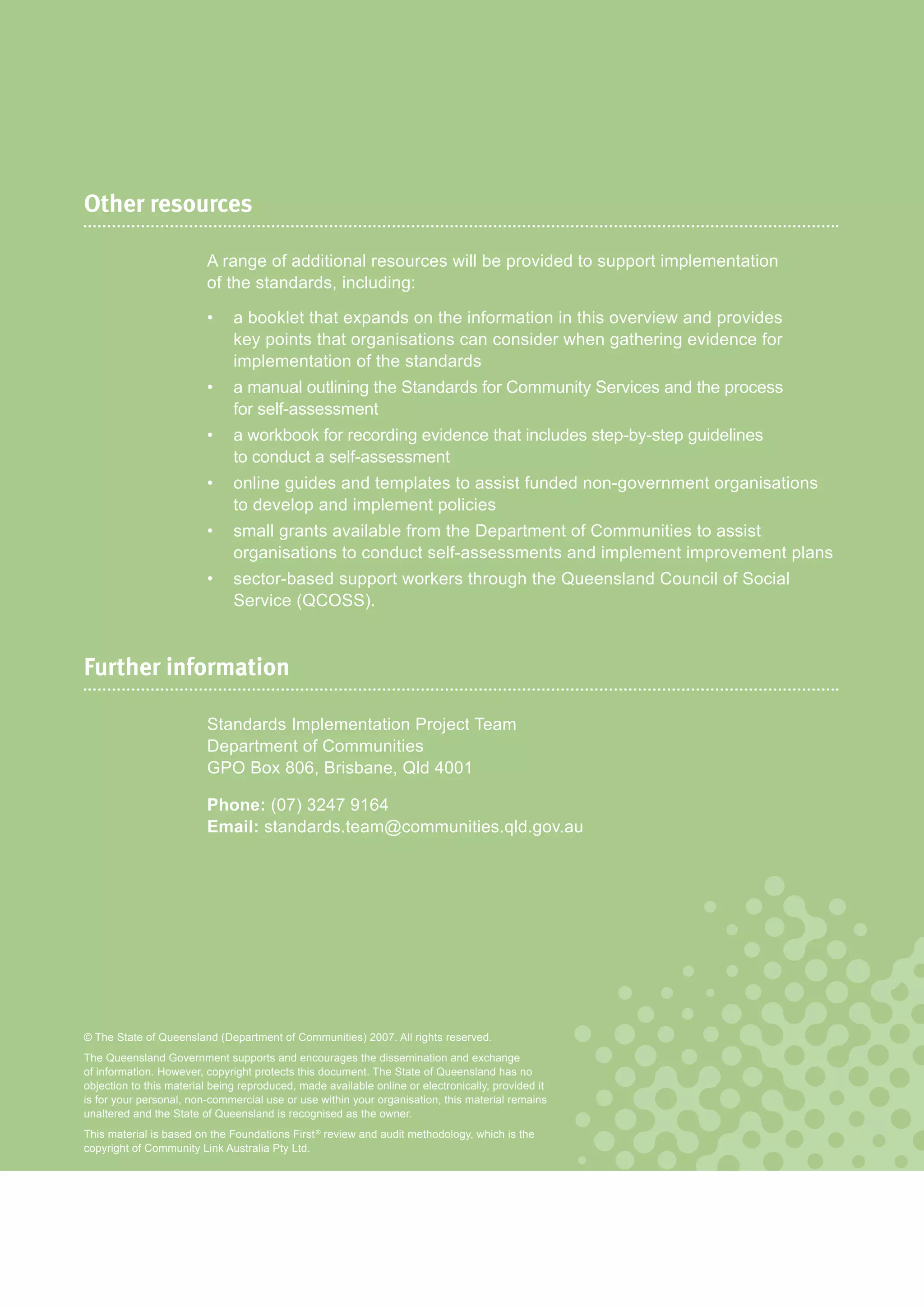 Overview of the standards for community services | PDF