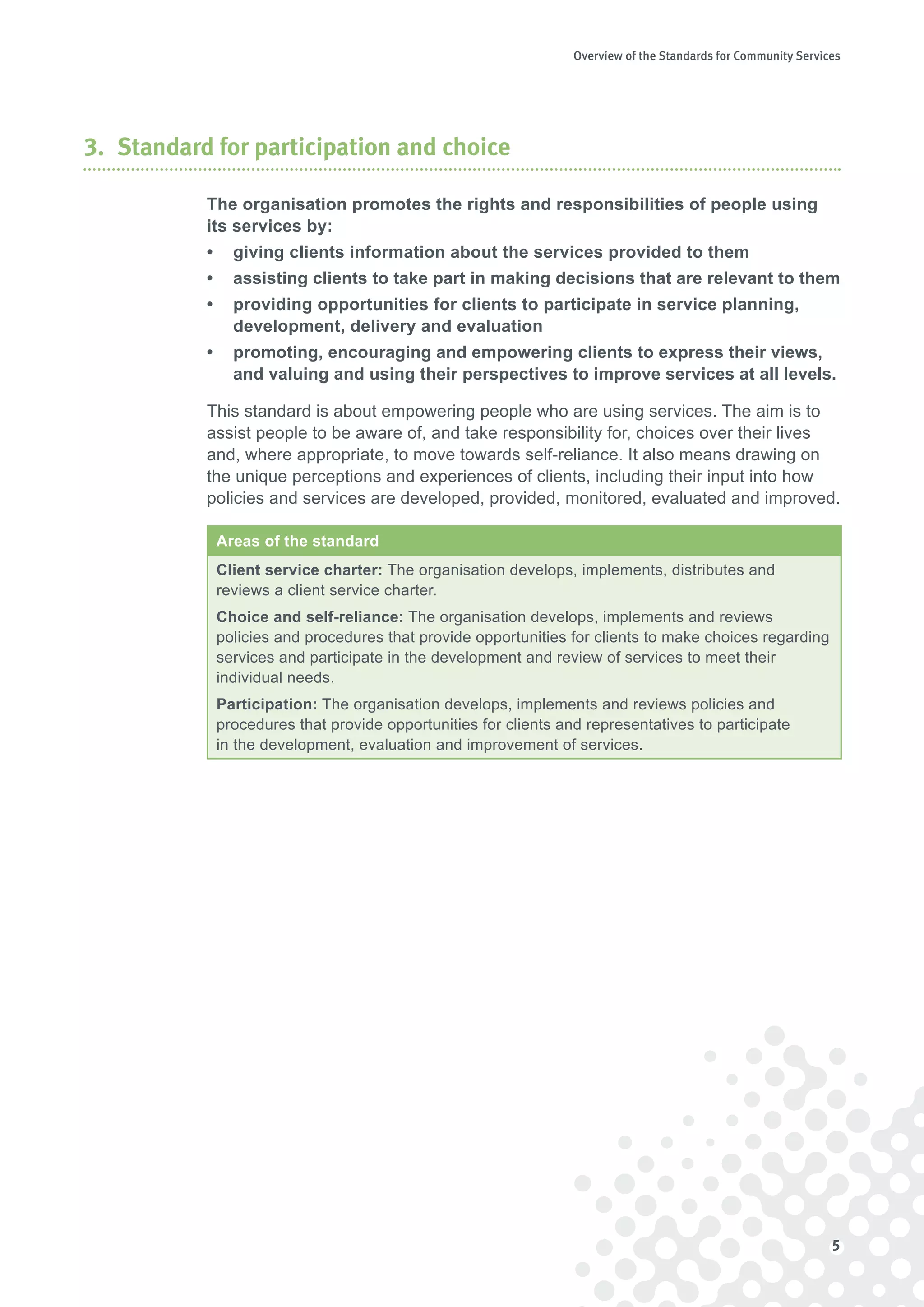 Overview of the standards for community services | PDF