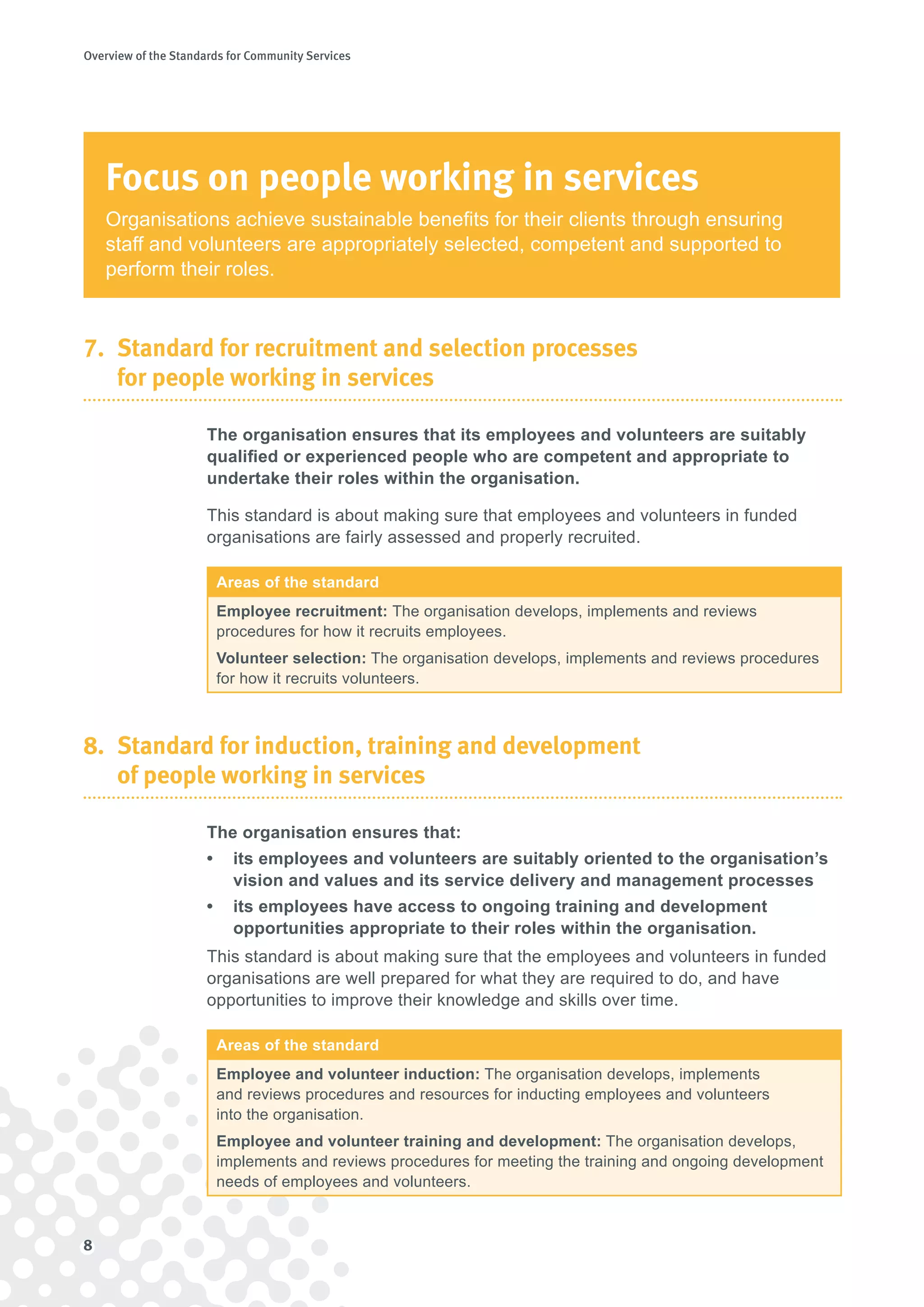 Overview of the standards for community services | PDF