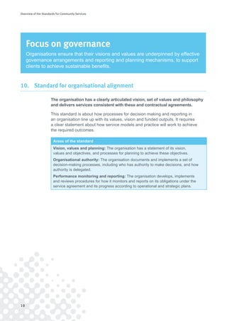 Overview of the standards for community services | PDF