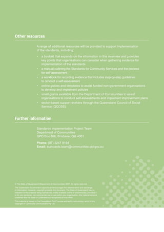 Overview of the standards for community services | PDF