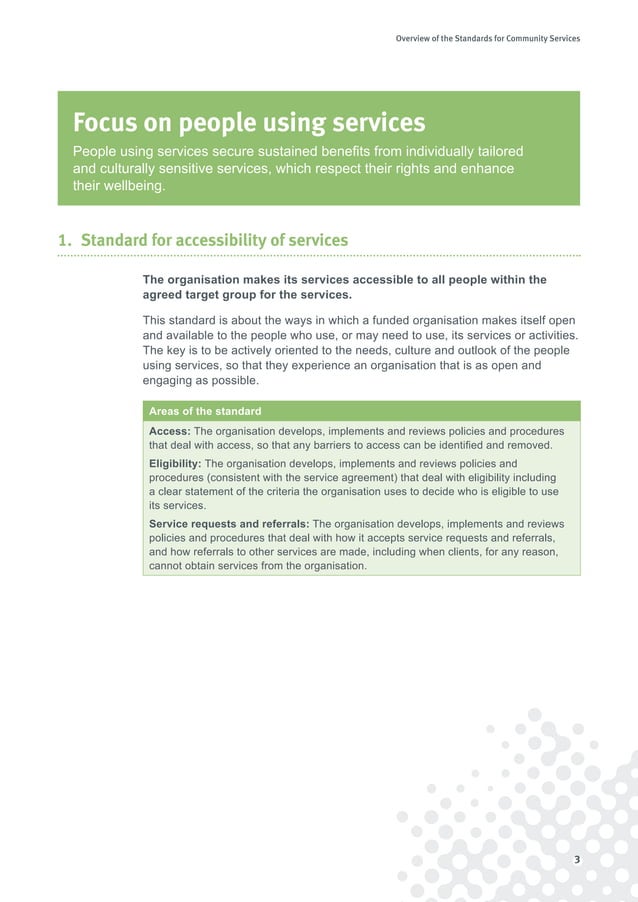 Overview of the standards for community services | PDF | Human ...