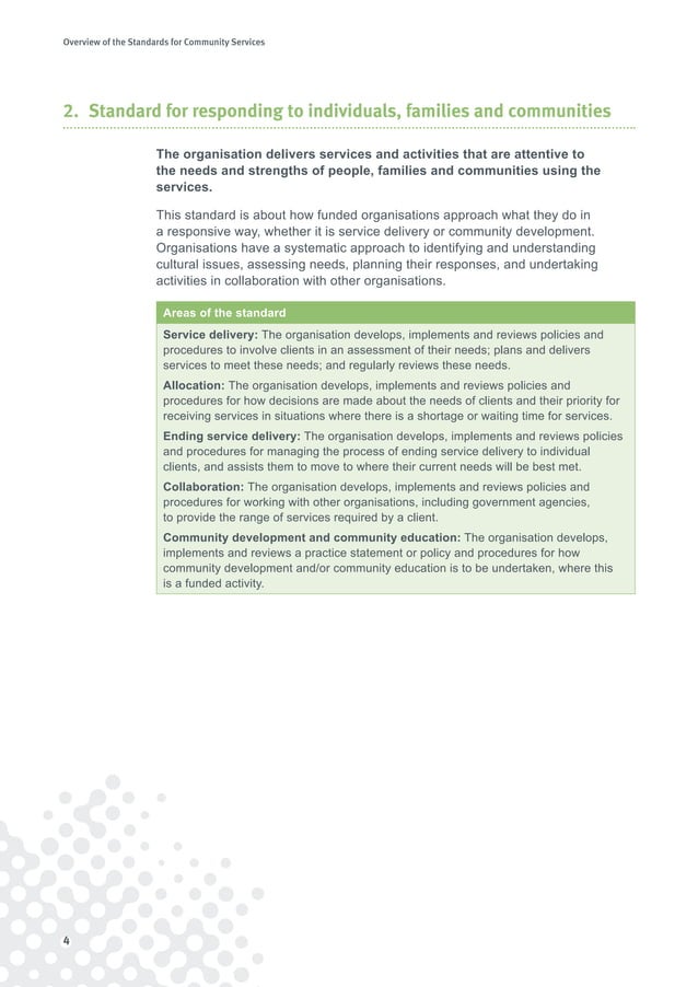 Overview of the standards for community services | PDF | Human ...