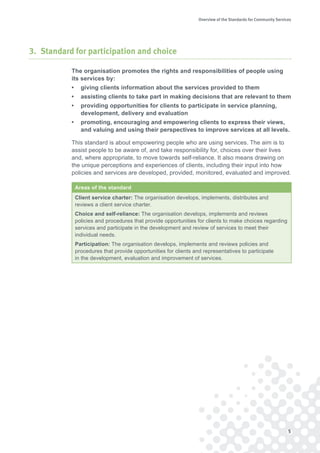 Overview of the standards for community services | PDF