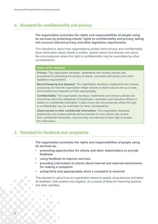 Overview of the standards for community services | PDF