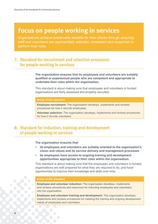 Overview of the standards for community services | PDF