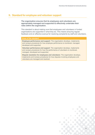 Overview of the standards for community services | PDF
