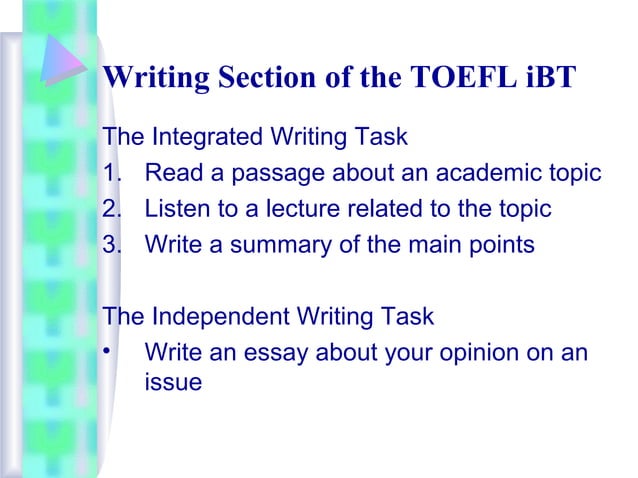 Overview of the toefl ibt | PPT