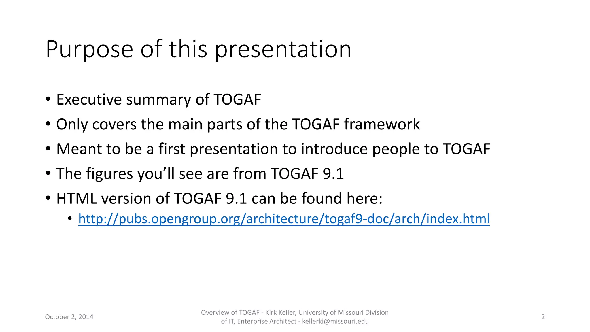 Overview of togaf | PPTX