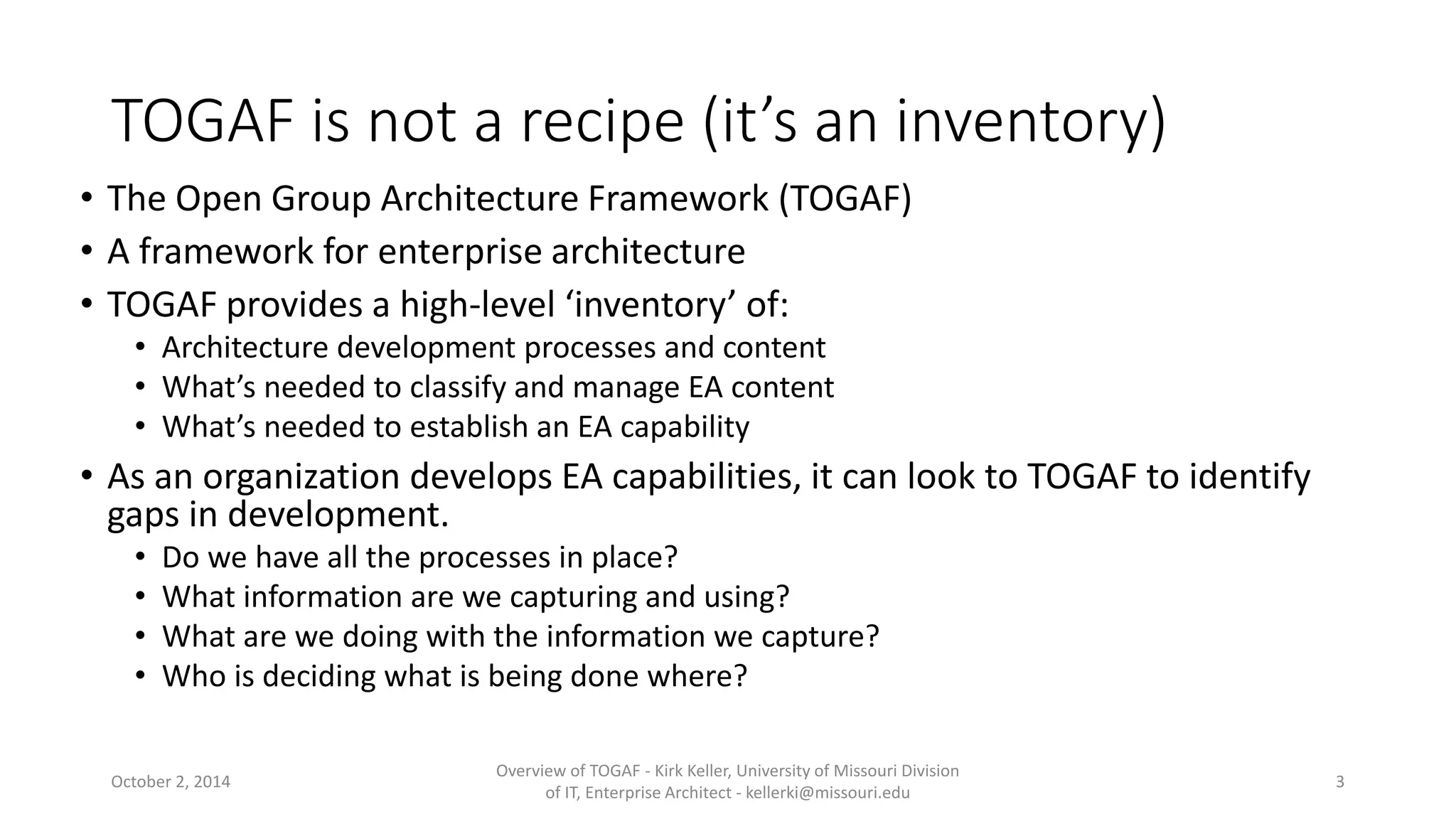 Overview of togaf | PPTX