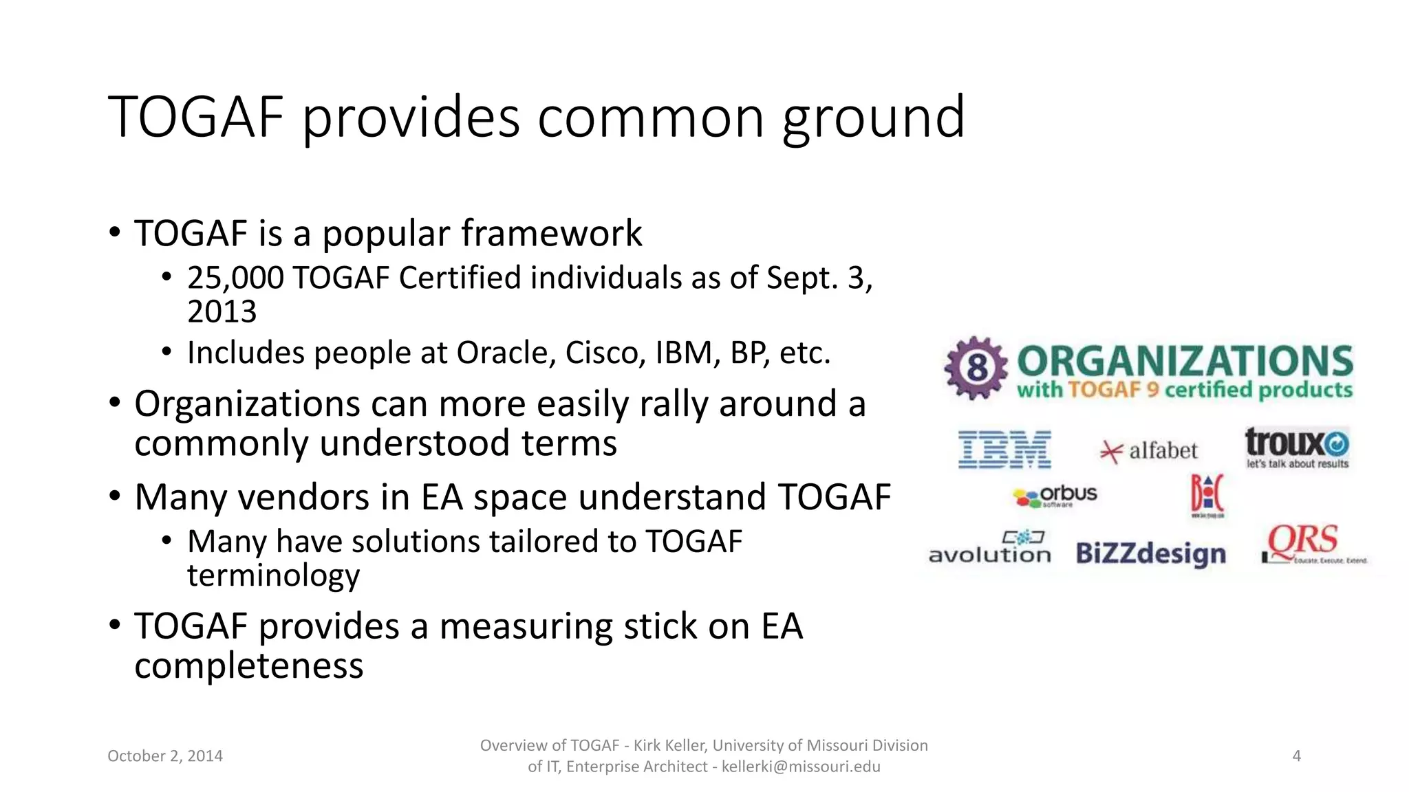 Overview of togaf | PPTX