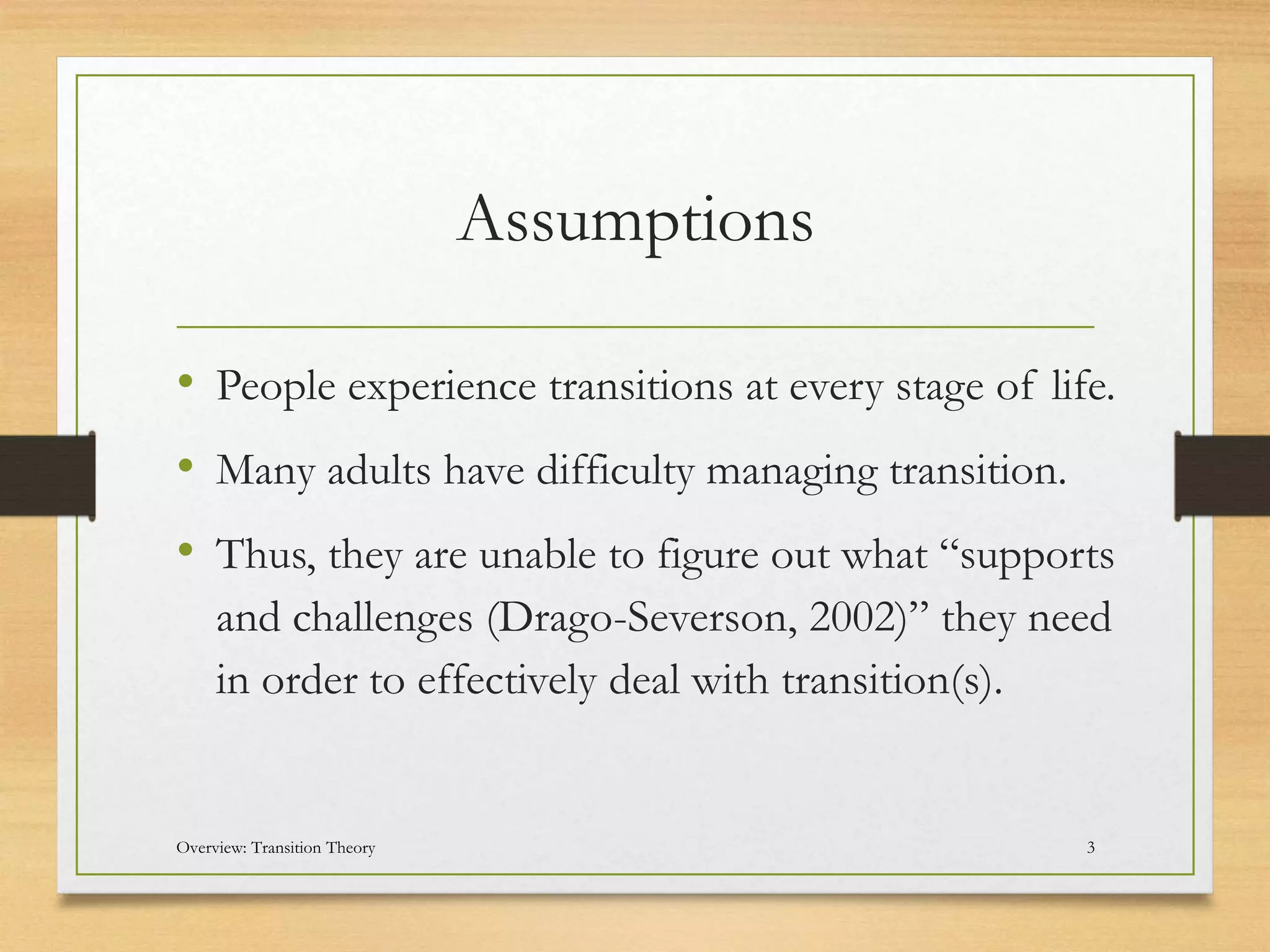 2018 Overview of Transition Theory 4 S's | PPTX