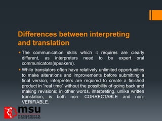 Overview of translation and interpretation | PDF
