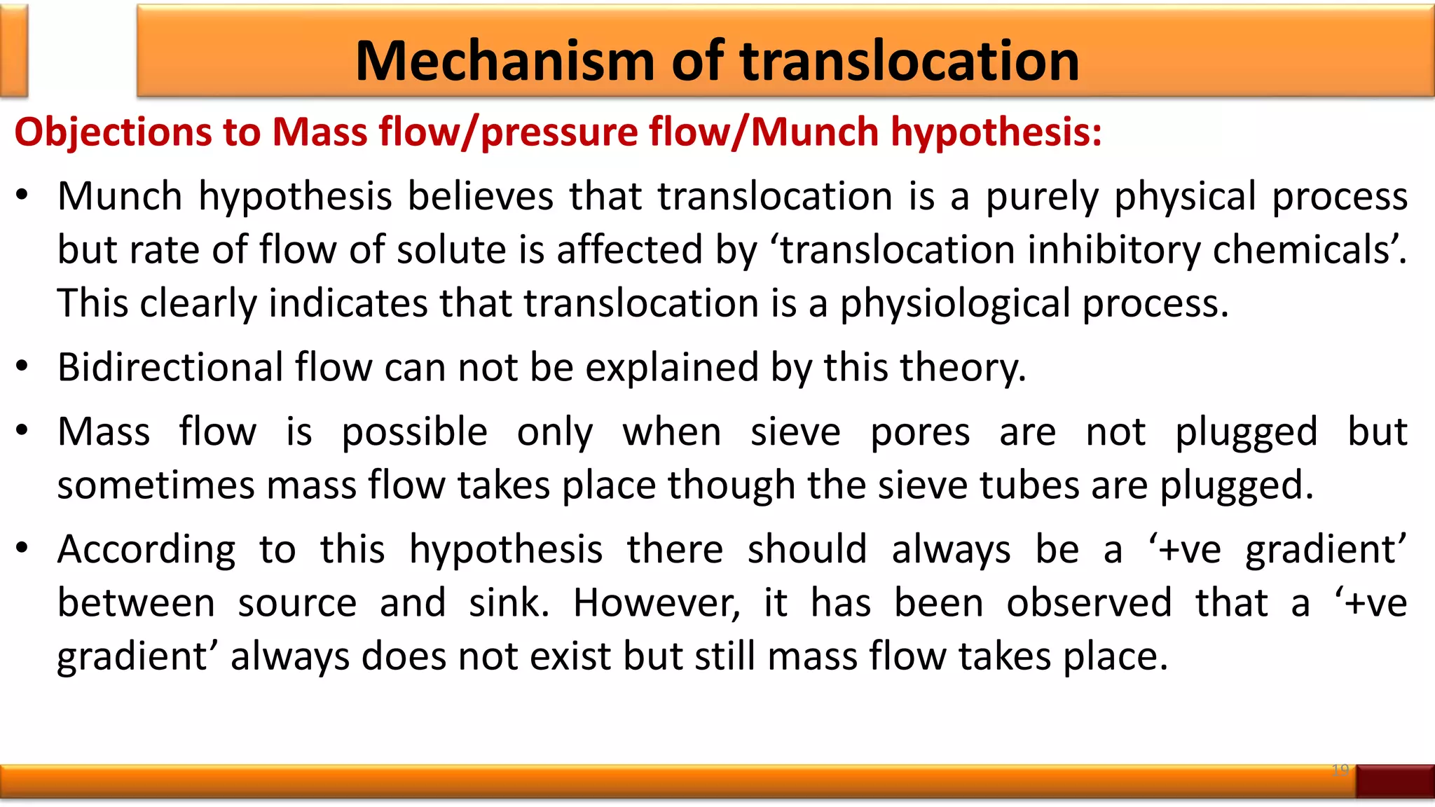 Overview of translocation(Phloem transport) | PPTX