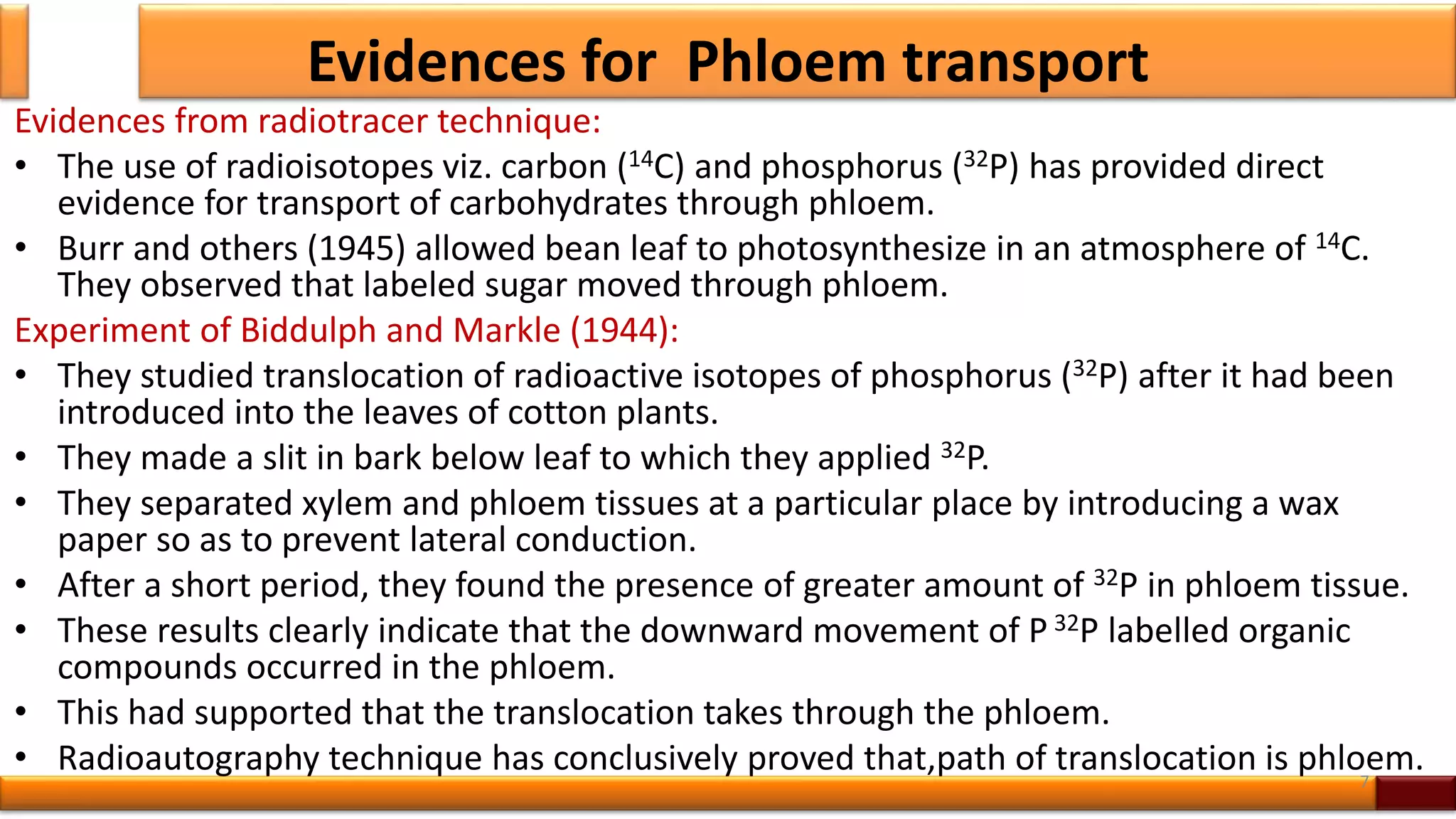 Overview of translocation(Phloem transport) | PPTX