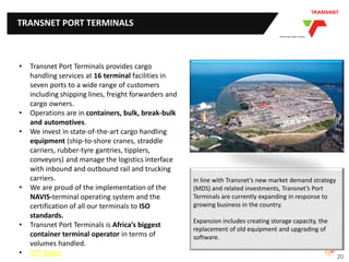 Overview of transnet port terminals | PDF