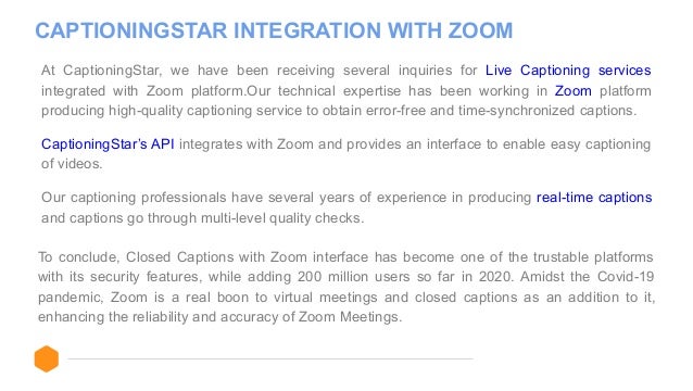 Overview of using closed captioning on zoom | PDF