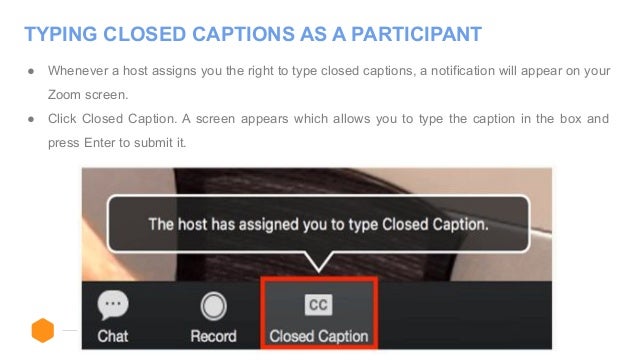 Overview of using closed captioning on zoom | PDF