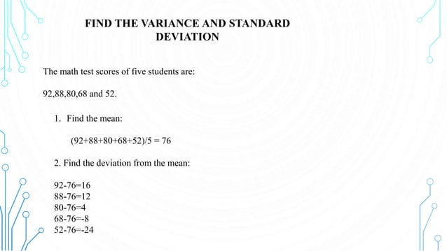 Overview Of Variance And Standard Deviation Pptx