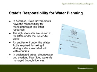 Overview of water panning in queensland, kaylene power | PPT