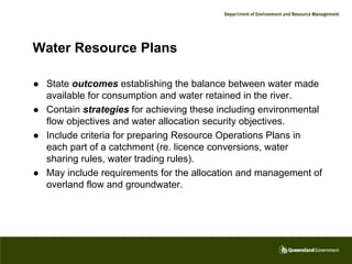 Overview of water panning in queensland, kaylene power | PPT