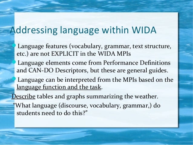 Overview of wida