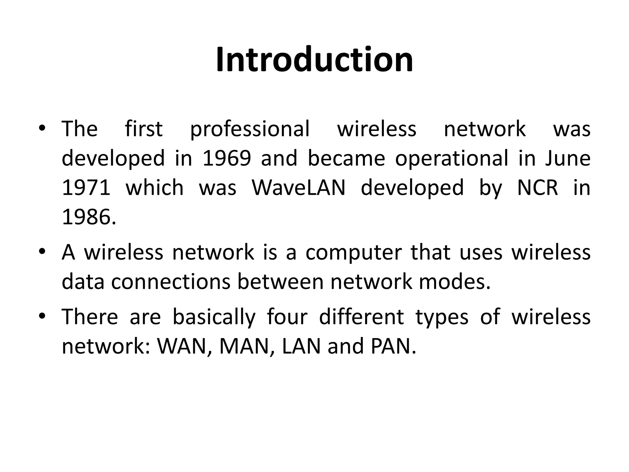 Overview of wireless network | PPT