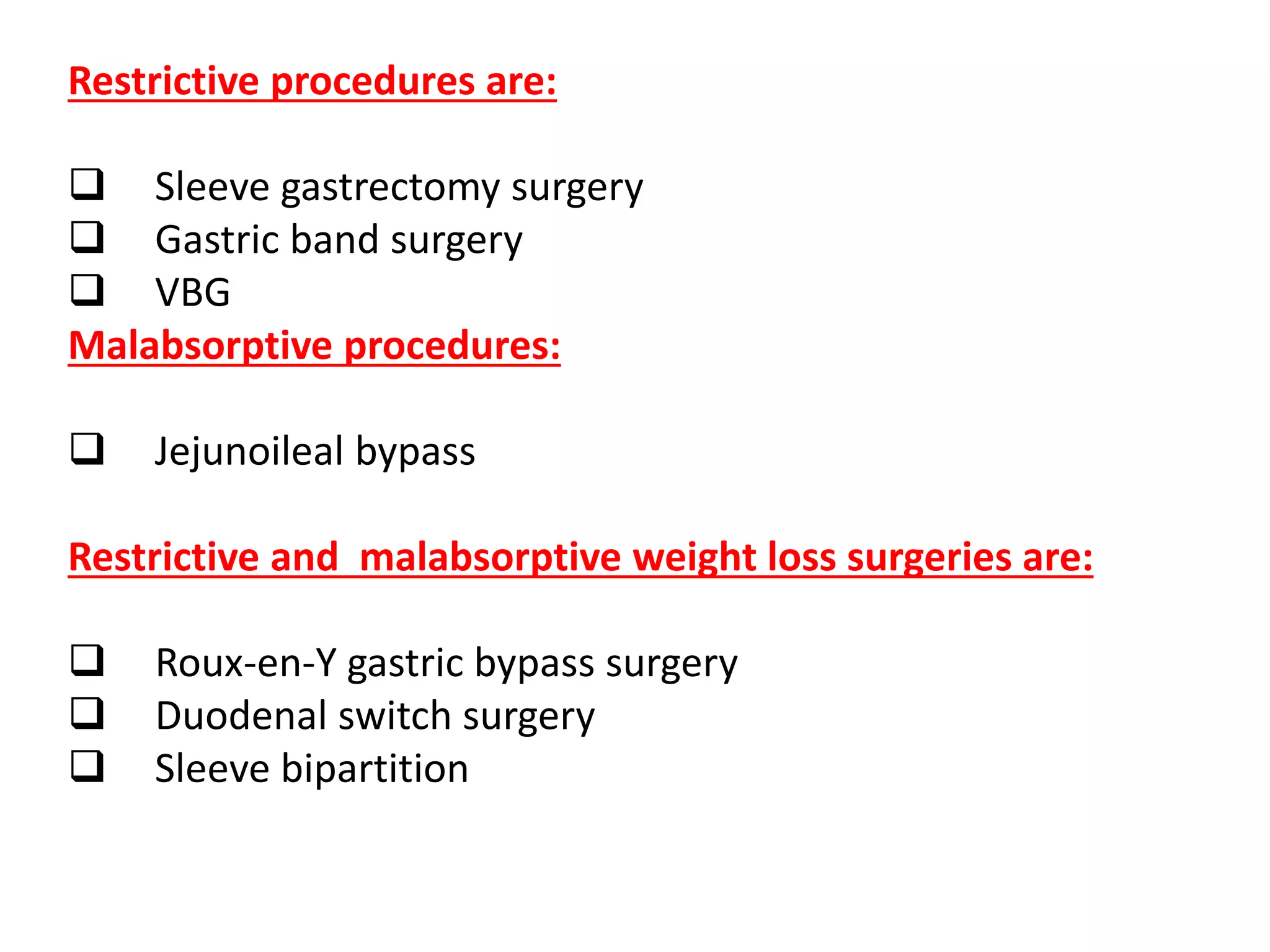 Overview on bariatric surgery | PPTX