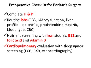 Overview on bariatric surgery | PPTX