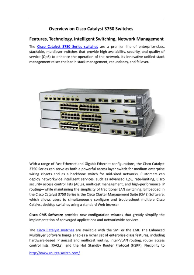 Overview on cisco catalyst 3750 switches,features, technology ...