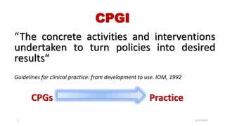 Overview on CPG Implementation | PPTX