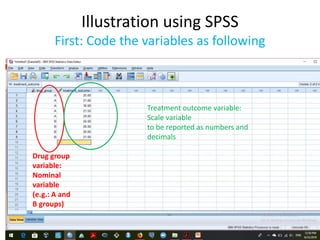 Overview on crossover trials Statistical illustration “SPSS” Continues ...