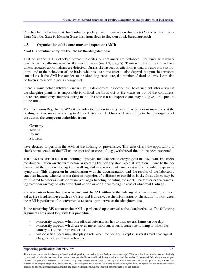 Overview on current practices of poultry slaughtering and poultry mea…