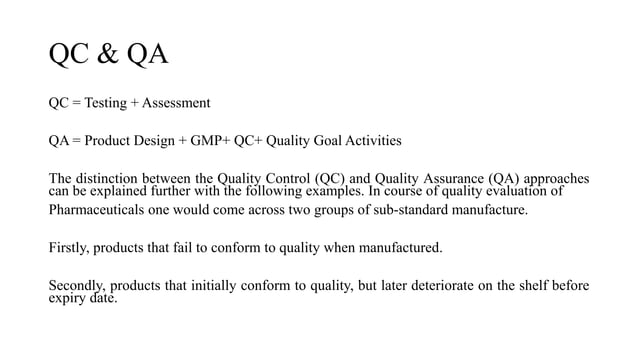 Overview on development, quality control & method validation | PPT