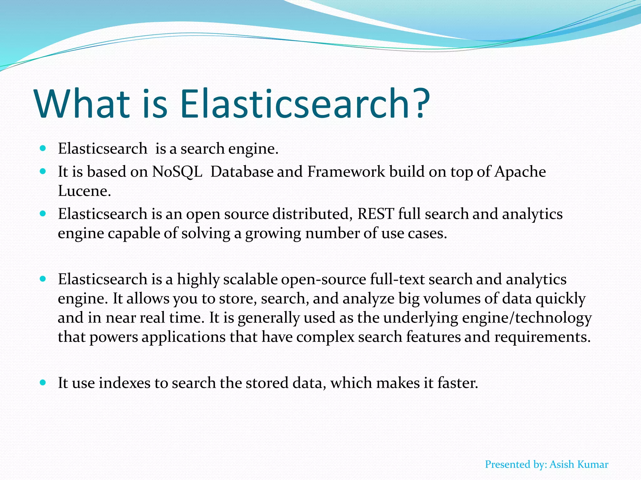 Overview on elastic search | PPT