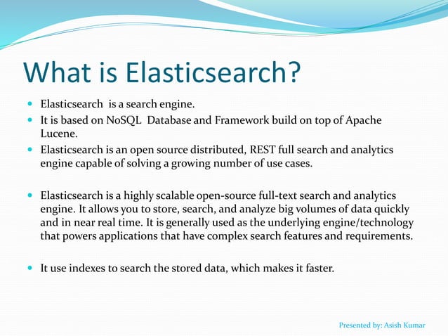 Overview on elastic search | PPT